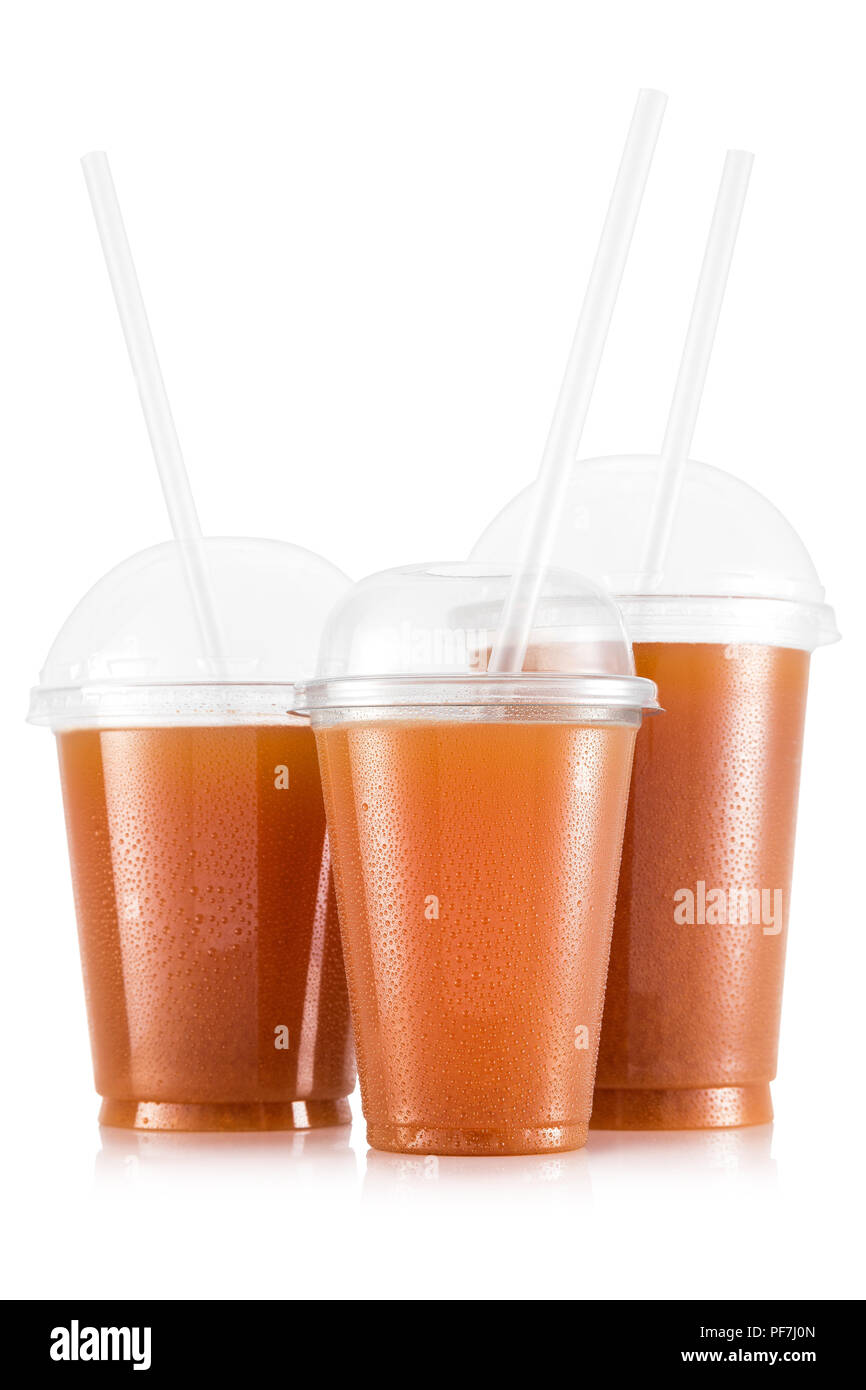 Orange juice in plastic cups hi-res stock photography and images - Alamy