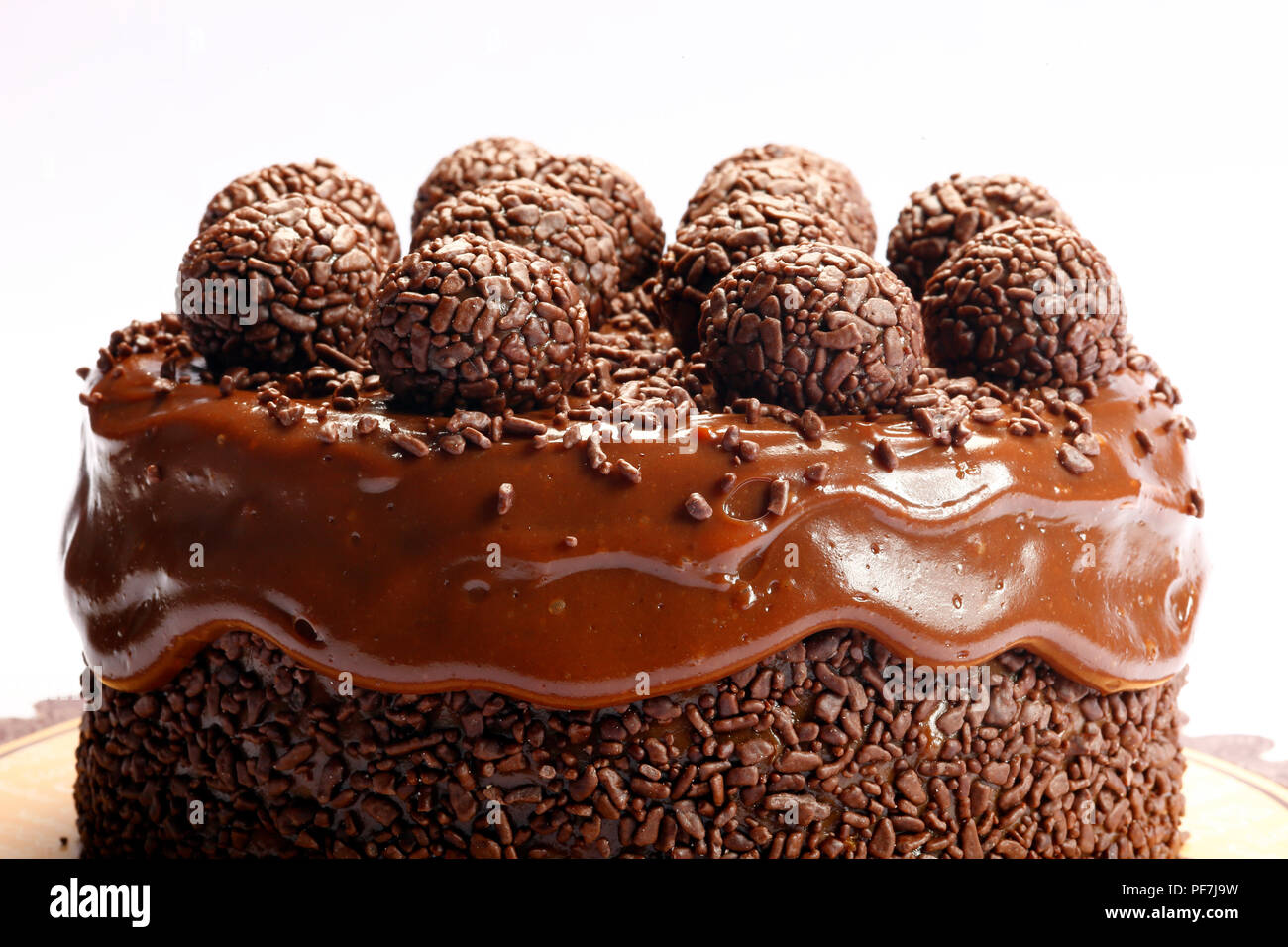 Chocolate cake with bonbon Stock Photo - Alamy
