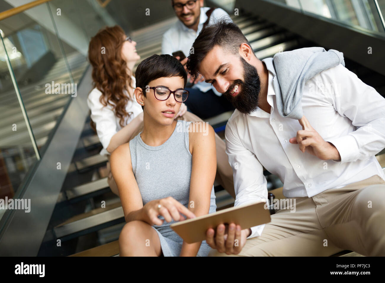 Team cheerful business people hi-res stock photography and images - Alamy