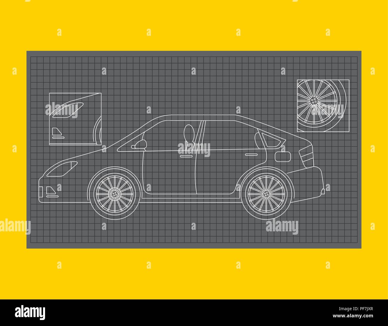 Car Side View Line Drawing Vector High Resolution Stock Photography and ...
