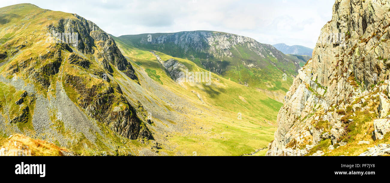 Panorama from the slopes of High Spy in the Lake District, with Dale ...