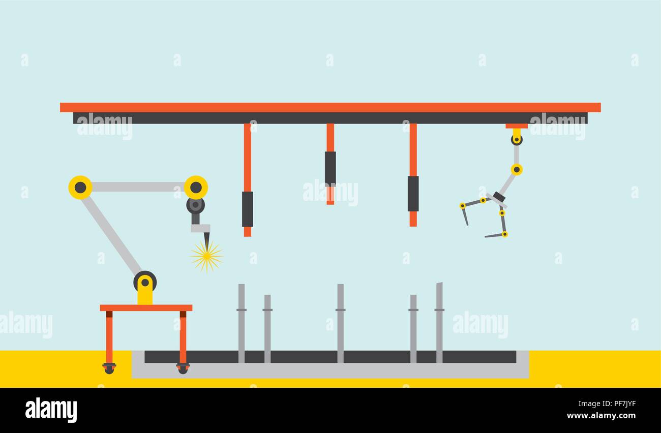 automotive industry robotic arms factory production machine Stock ...