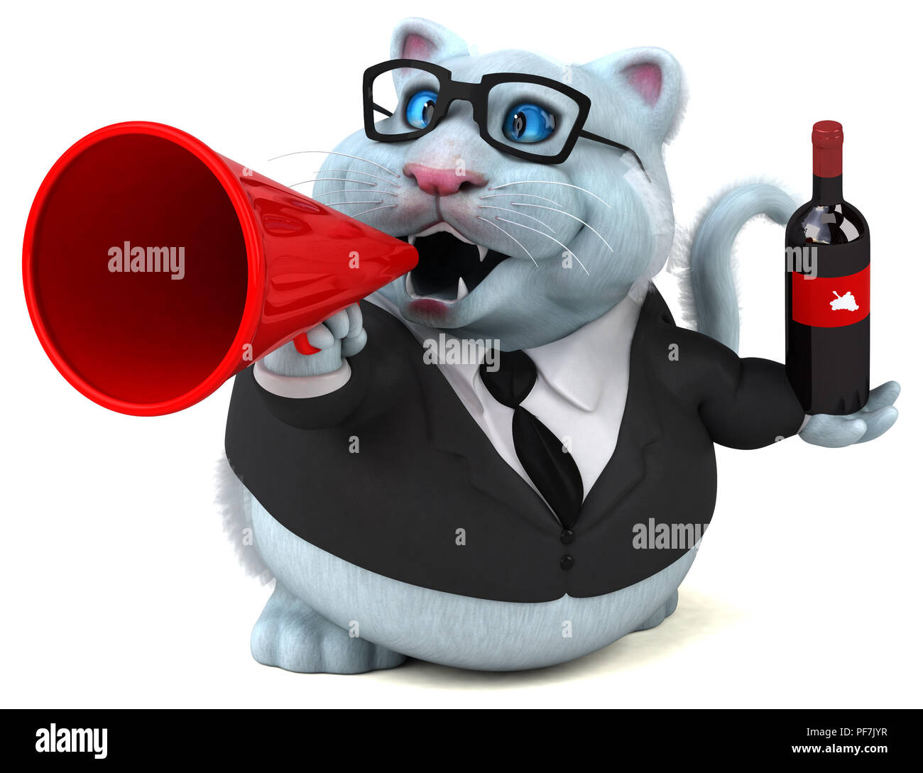 Fun cat - 3D Illustration Stock Photo - Alamy