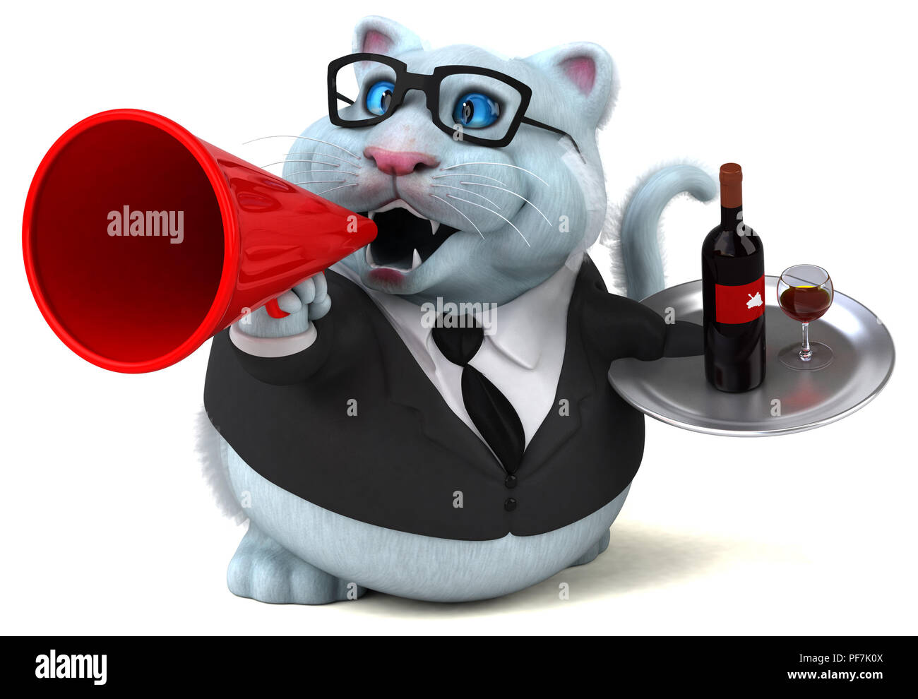 Fun cat - 3D Illustration Stock Photo - Alamy