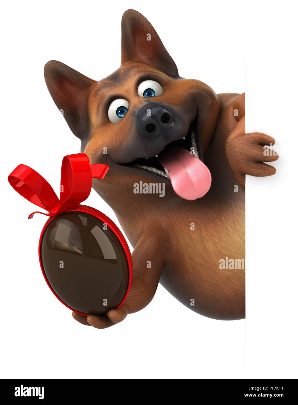 Fun german shepherd dog - 3D Illustration Stock Photo - Alamy