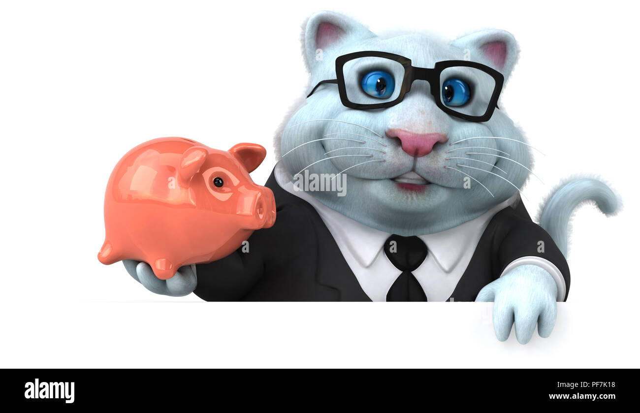 Fun cat - 3D Illustration Stock Photo - Alamy