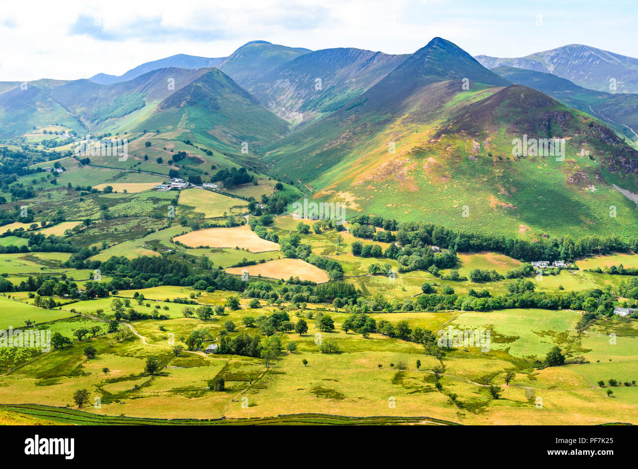 Across Newlands valley and up Sail Beck from Maiden Moor in the Lake ...