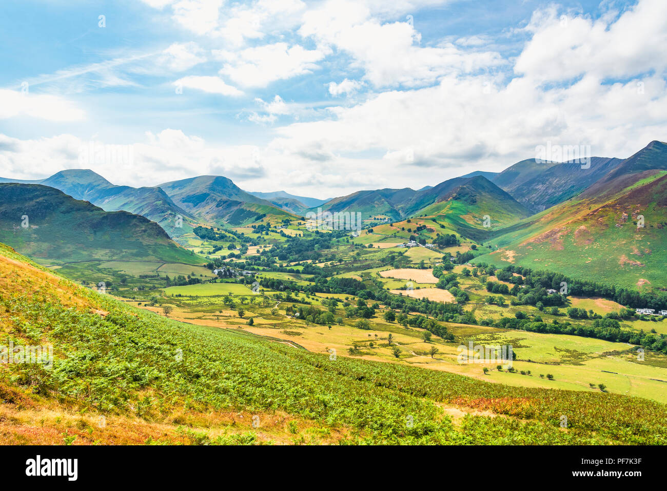Newlands valley and surrounding fells from Maiden Moor in the Lake ...