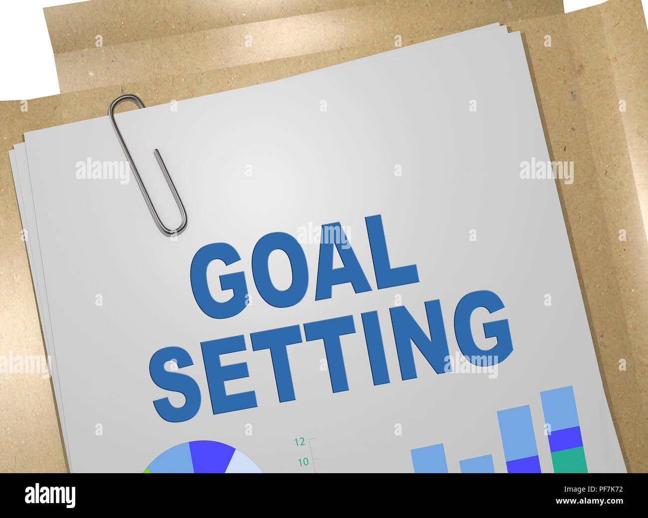 3D illustration of GOAL SETTING title on business document Stock Photo ...