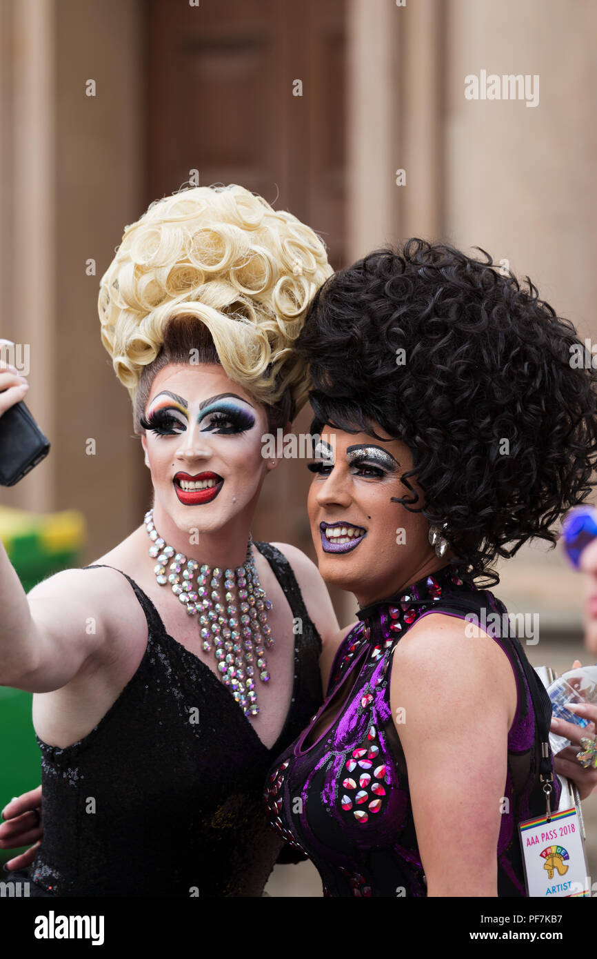 Drag queen Brenda LaBeau at the 2018 Chester Pride Festival Stock Photo ...