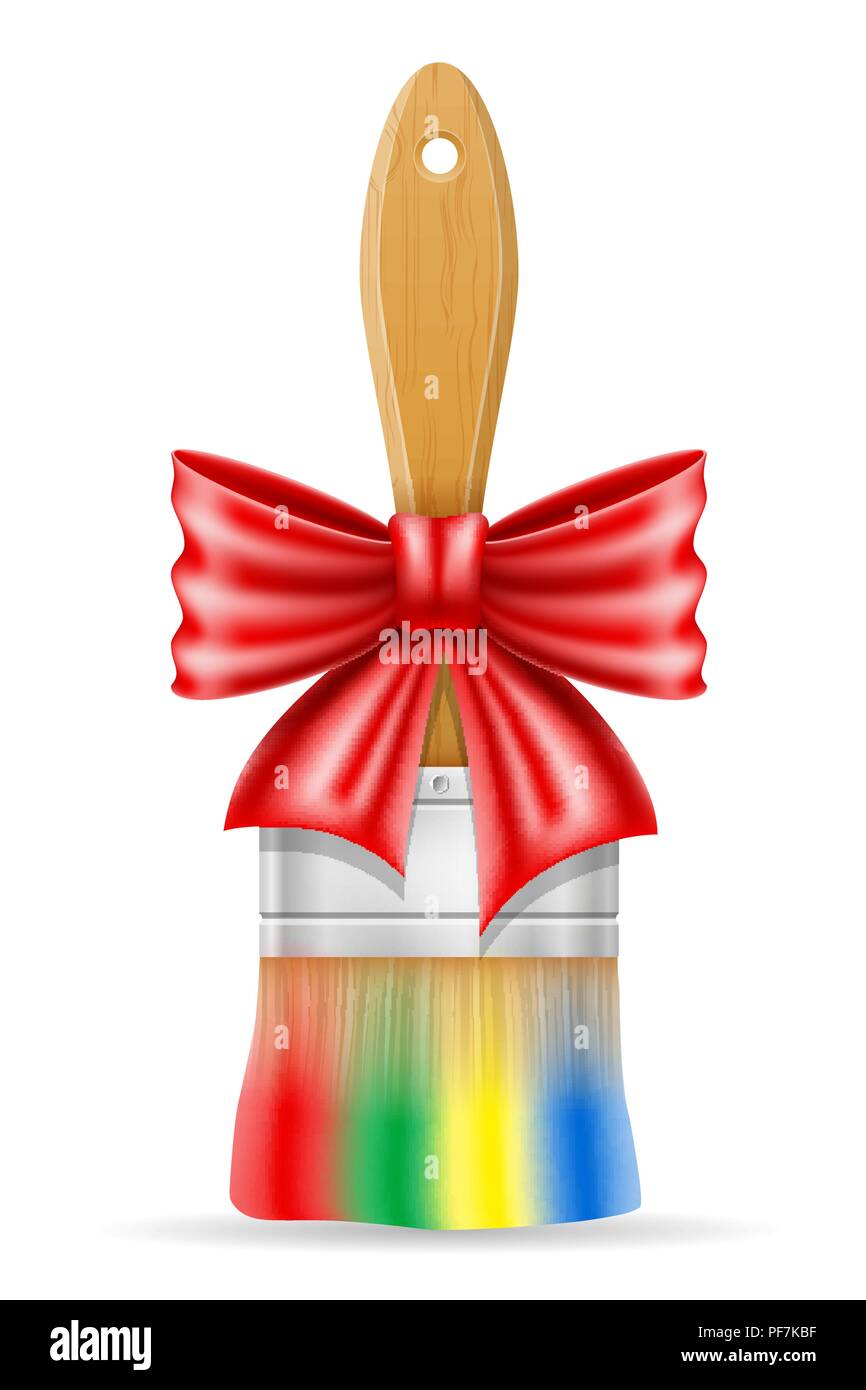 art creative paint brush concept with a bow vector illustration ...