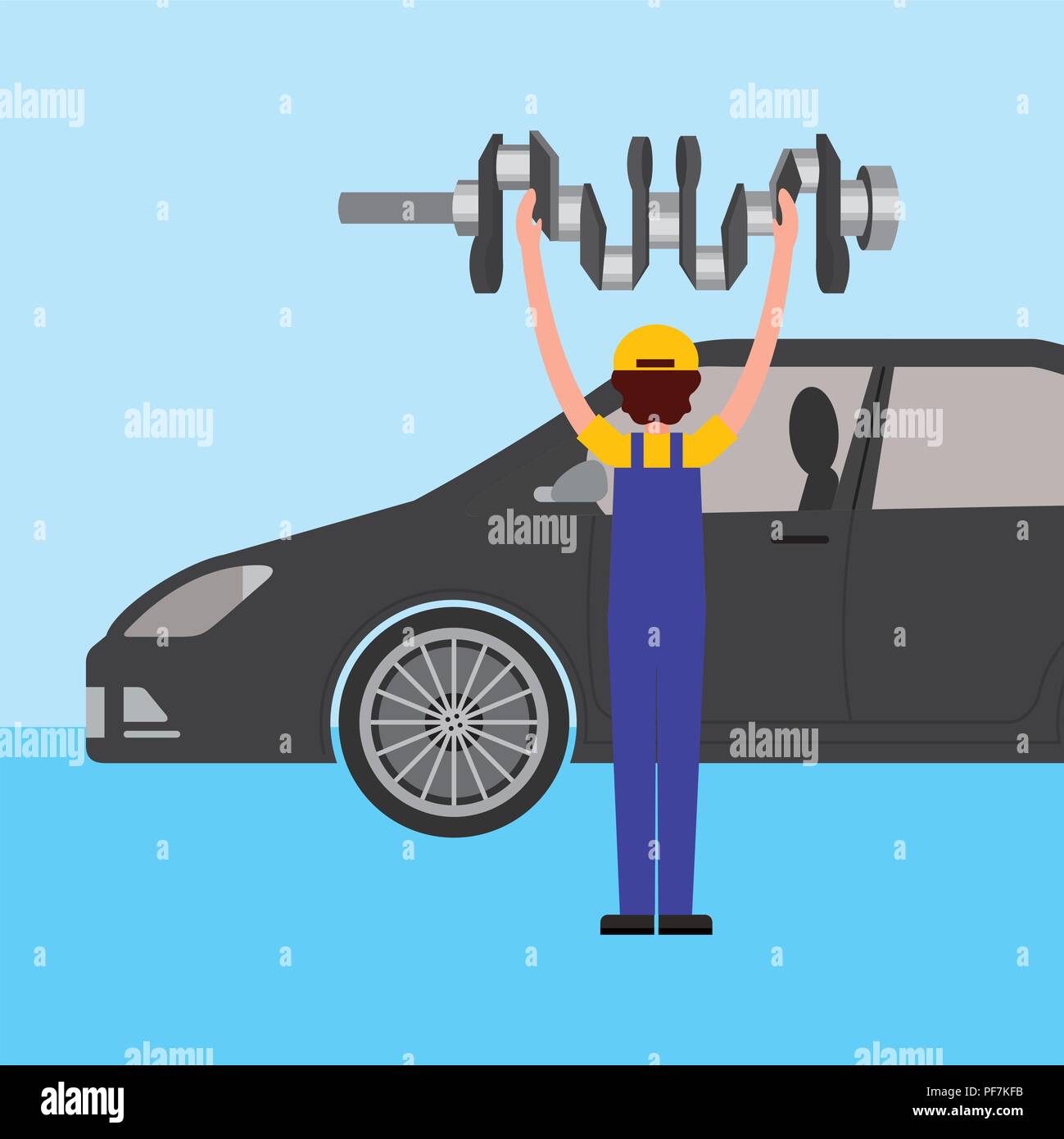 auto mechanic with cam tree spare part Stock Vector Image & Art - Alamy
