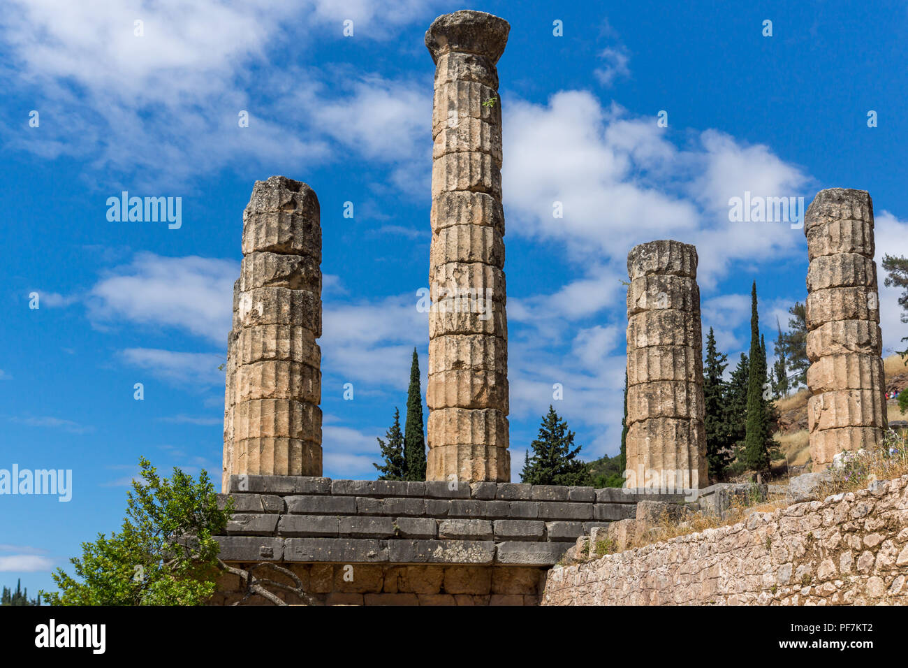 Columns in The Temple of Apollo in Ancient Greek archaeological site of ...