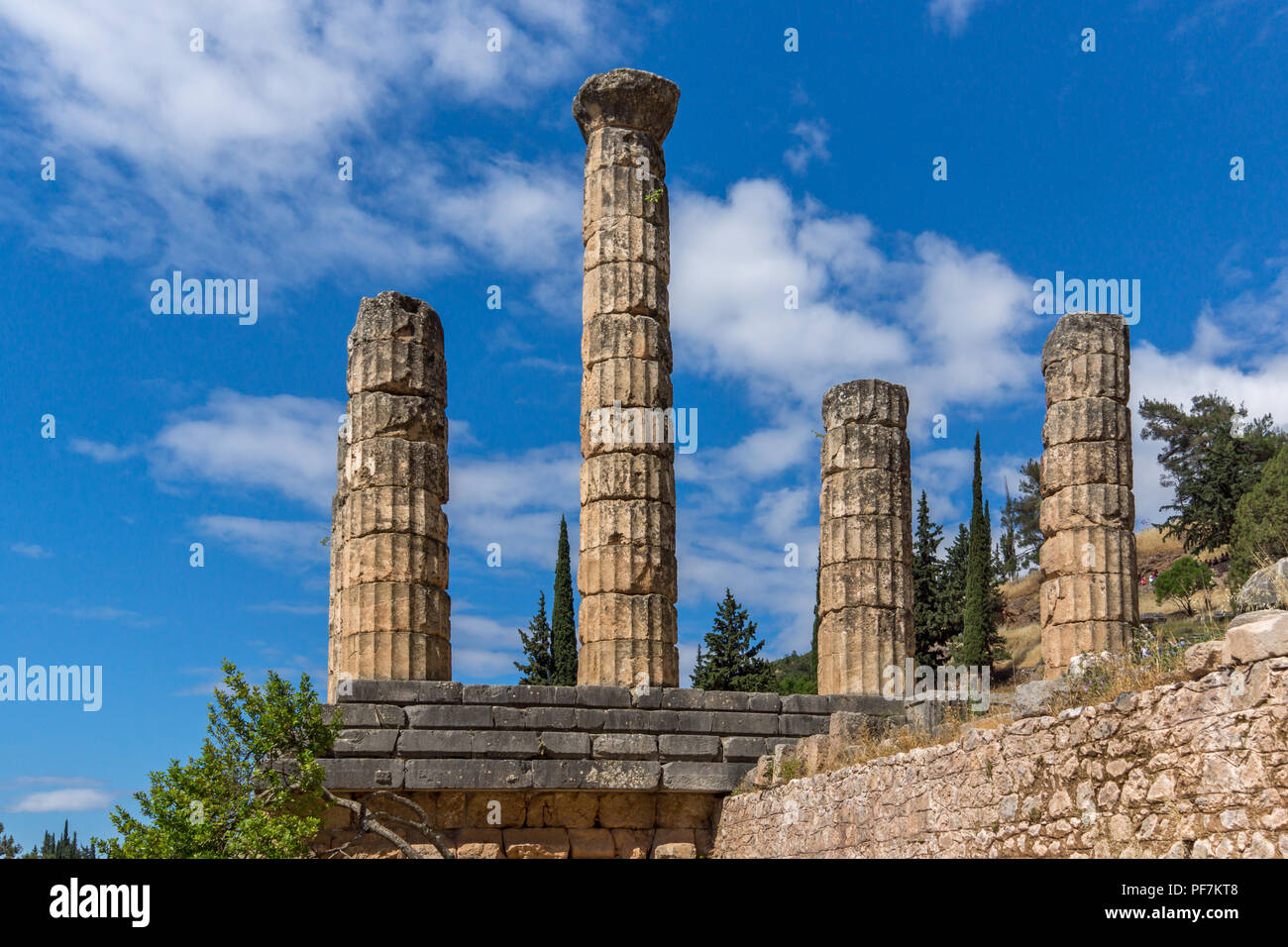 Columns in The Temple of Apollo in Ancient Greek archaeological site of ...