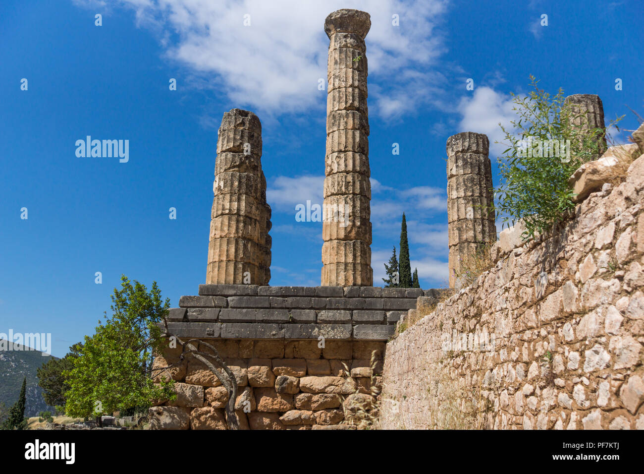 Columns in The Temple of Apollo in Ancient Greek archaeological site of ...