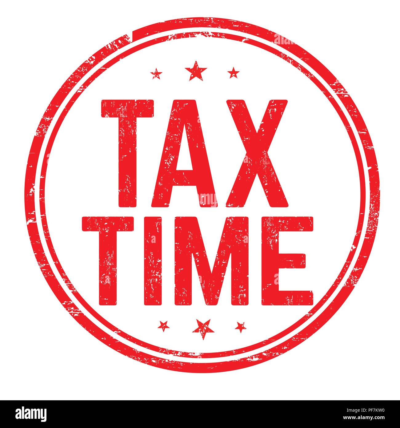 Tax time sign or stamp on white background, vector illustration Stock ...