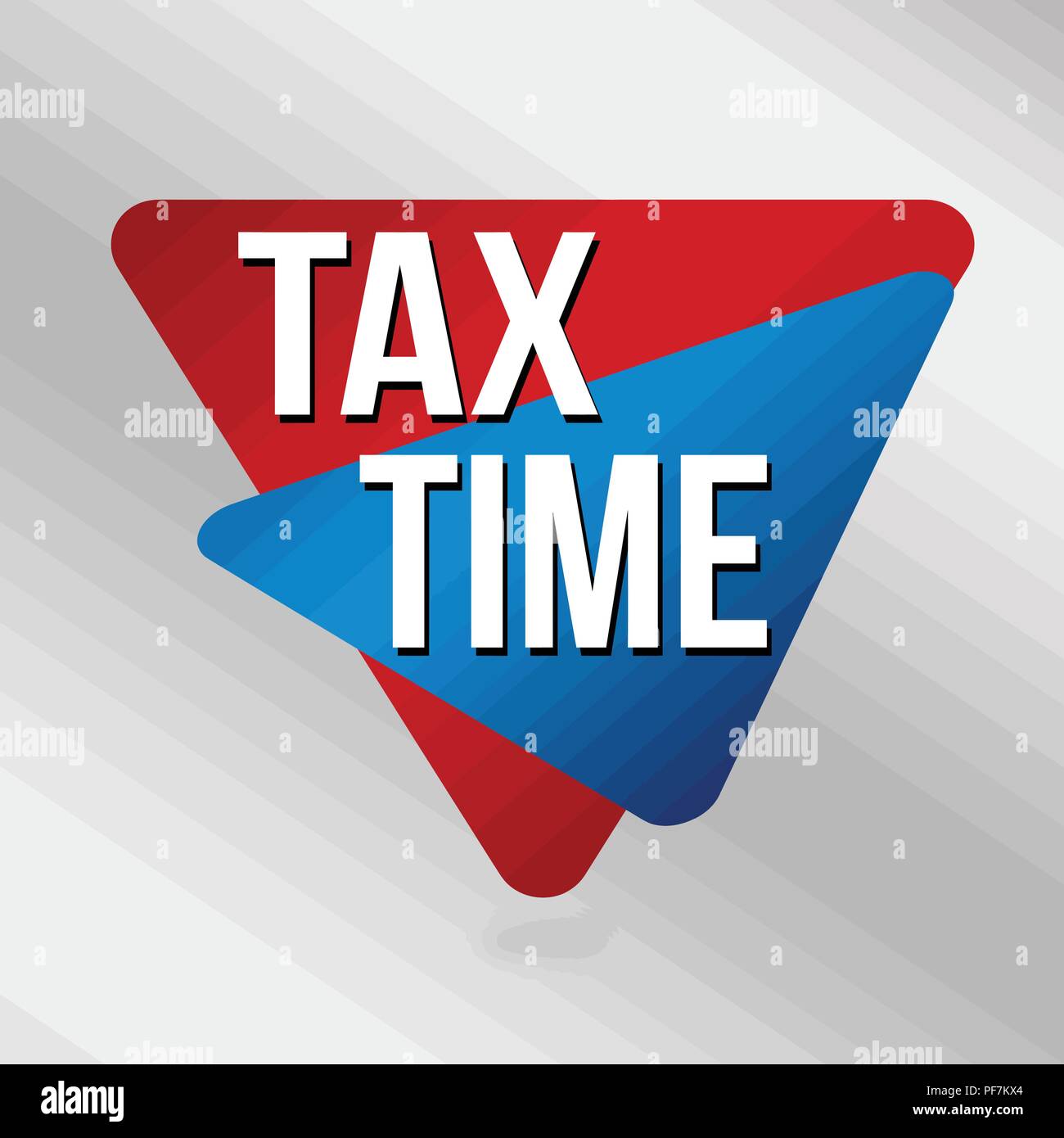 Tax time sign or label on grey background, vector illustration Stock ...