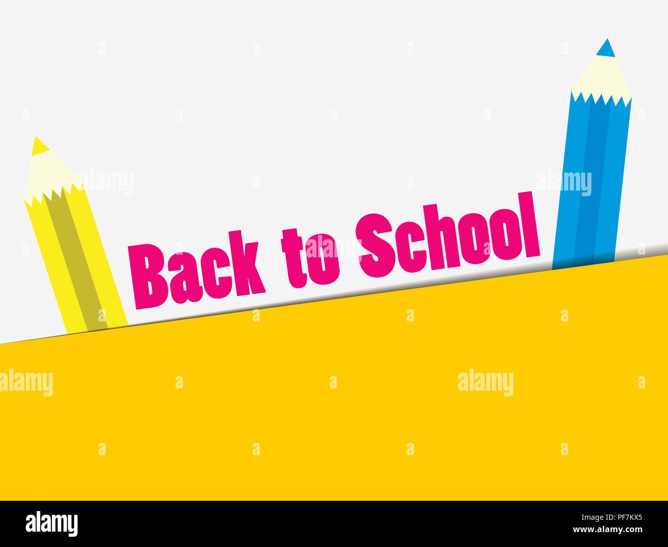 Back to School. Colorful pencil, banner. The beginning of the school ...