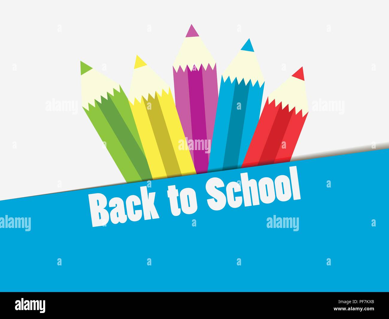 Back to School. Colorful pencil, banner. The beginning of the school ...