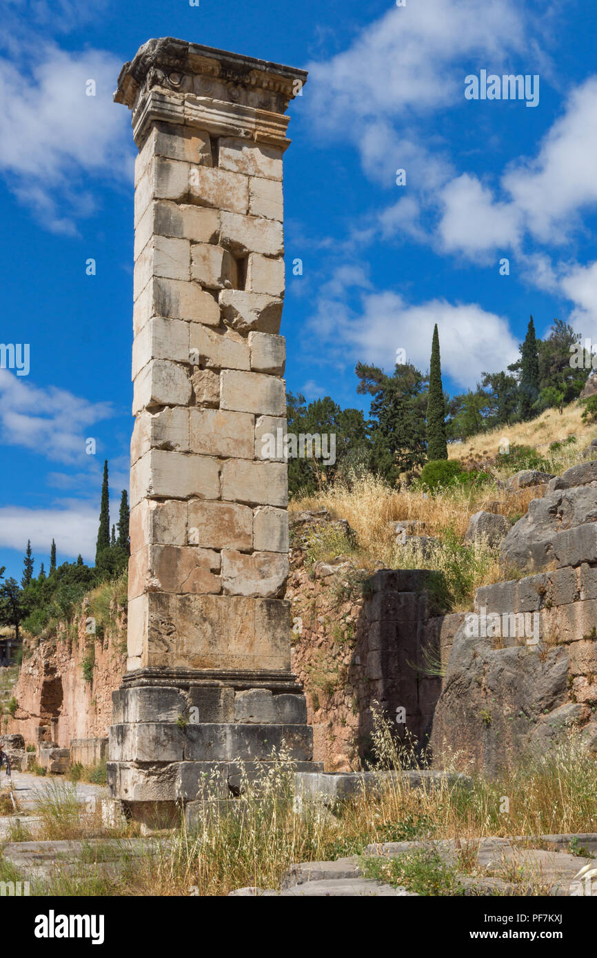 Columns in The Temple of Apollo in Ancient Greek archaeological site of ...