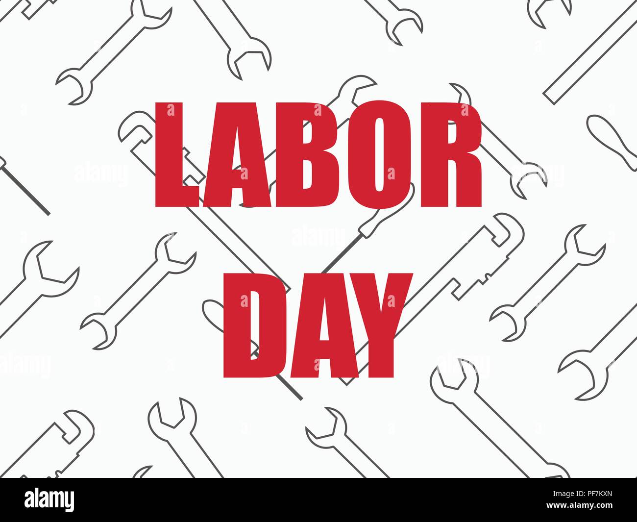 Labor Day, seamless background with wrenches. Greeting card, holiday ...