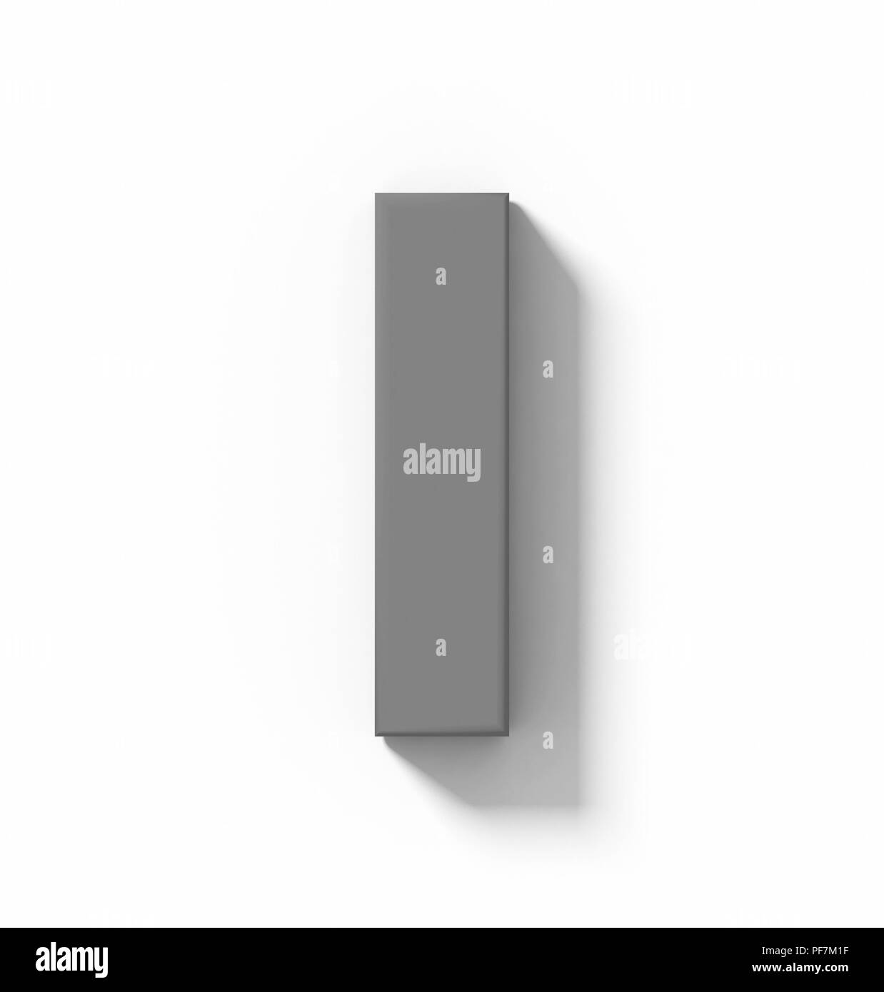 letter I 3D medium gray isolated on white with shadow - orthogonal ...