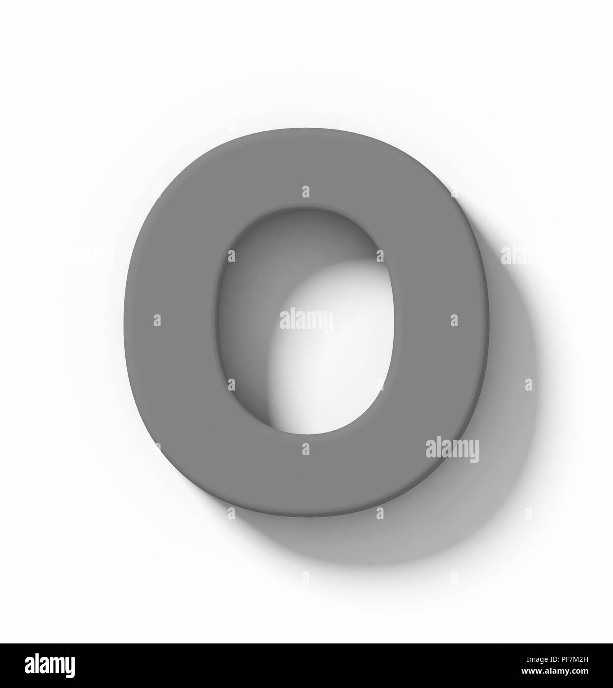 letter O 3D medium gray isolated on white with shadow - orthogonal ...