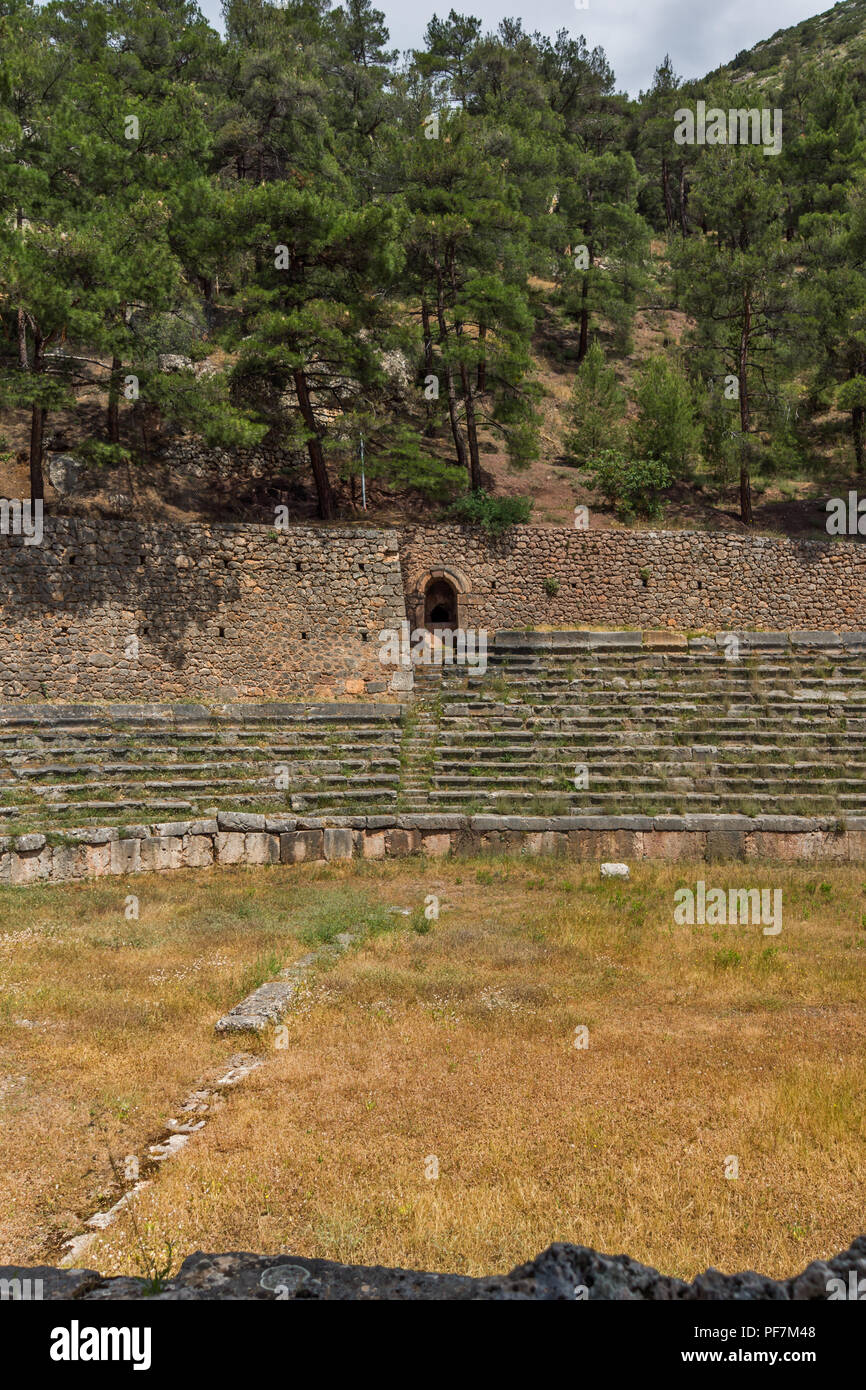 Panoramic view of Stadium at Ancient Greek archaeological site of ...
