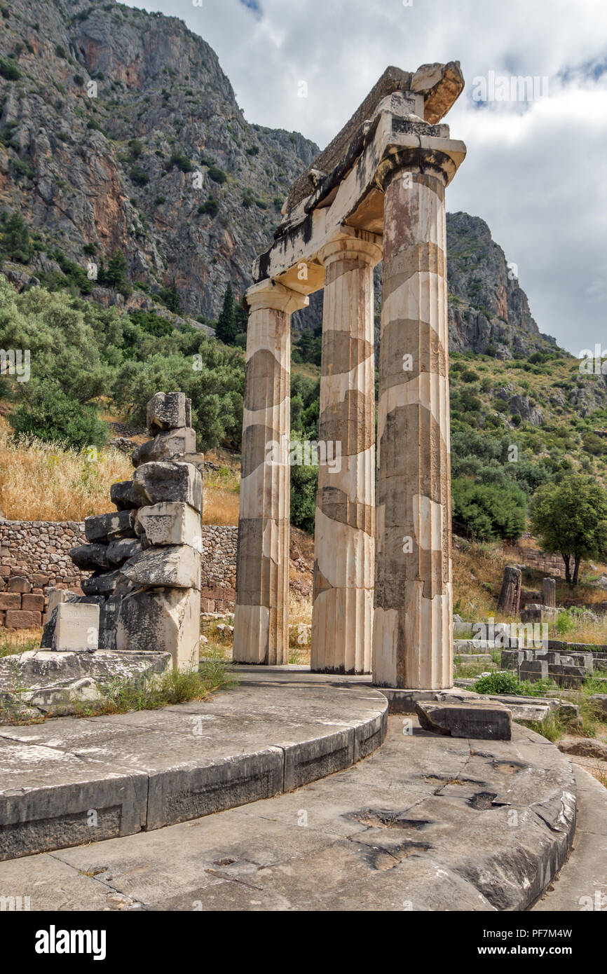 Ruins of Athena Pronaia Sanctuary at Ancient Greek archaeological site ...