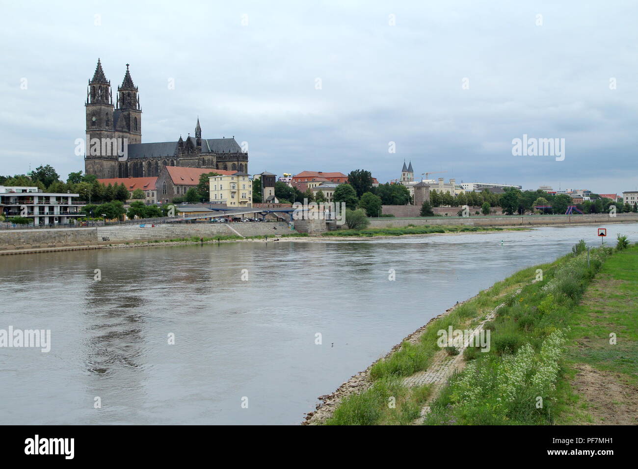 Magdeburg and Elbe river. Germany Stock Photo - Alamy