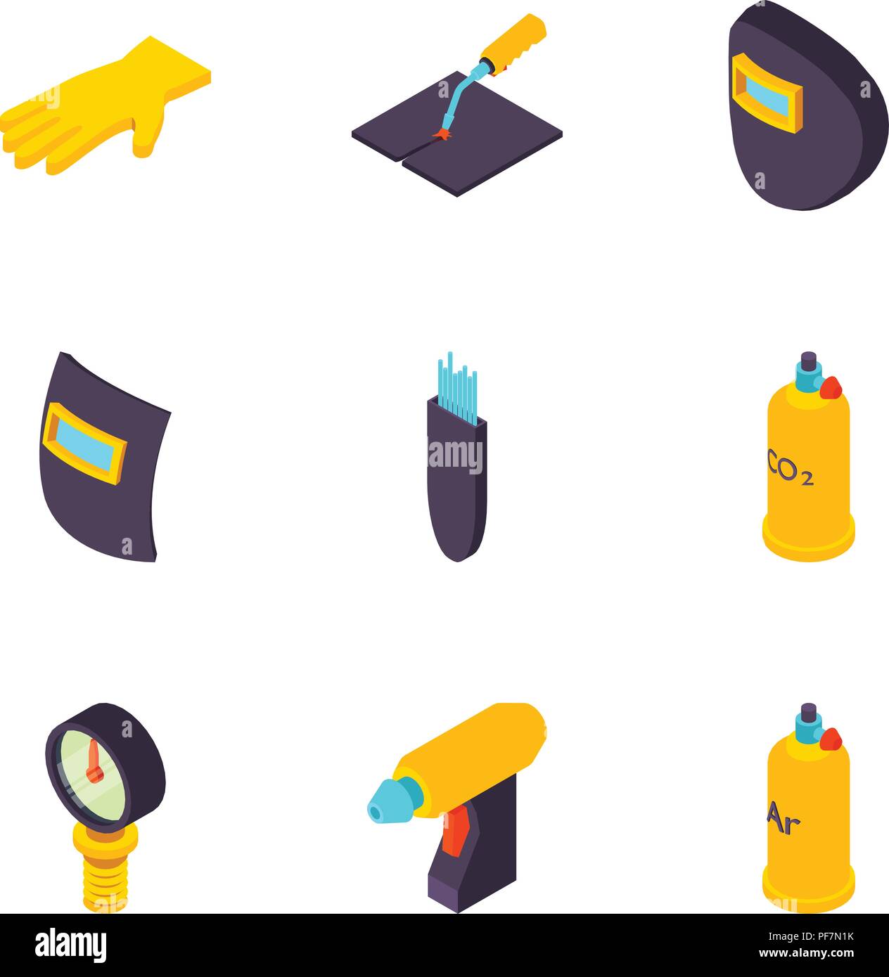 Weld icons set, isometric style Stock Vector Image & Art - Alamy