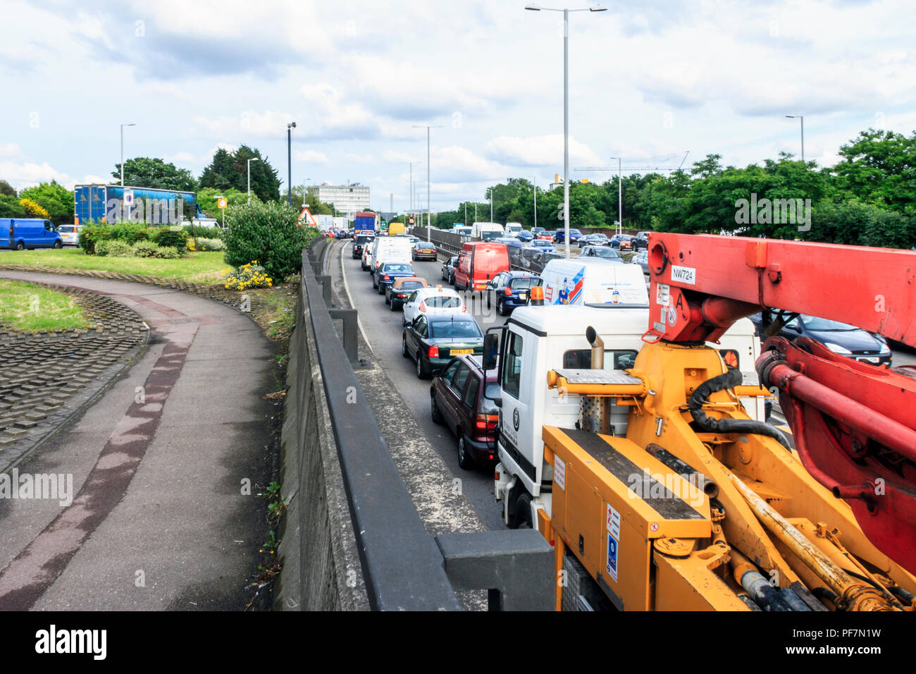 Traffic jam as the North Circular slip road meets the A10 at the Great ...