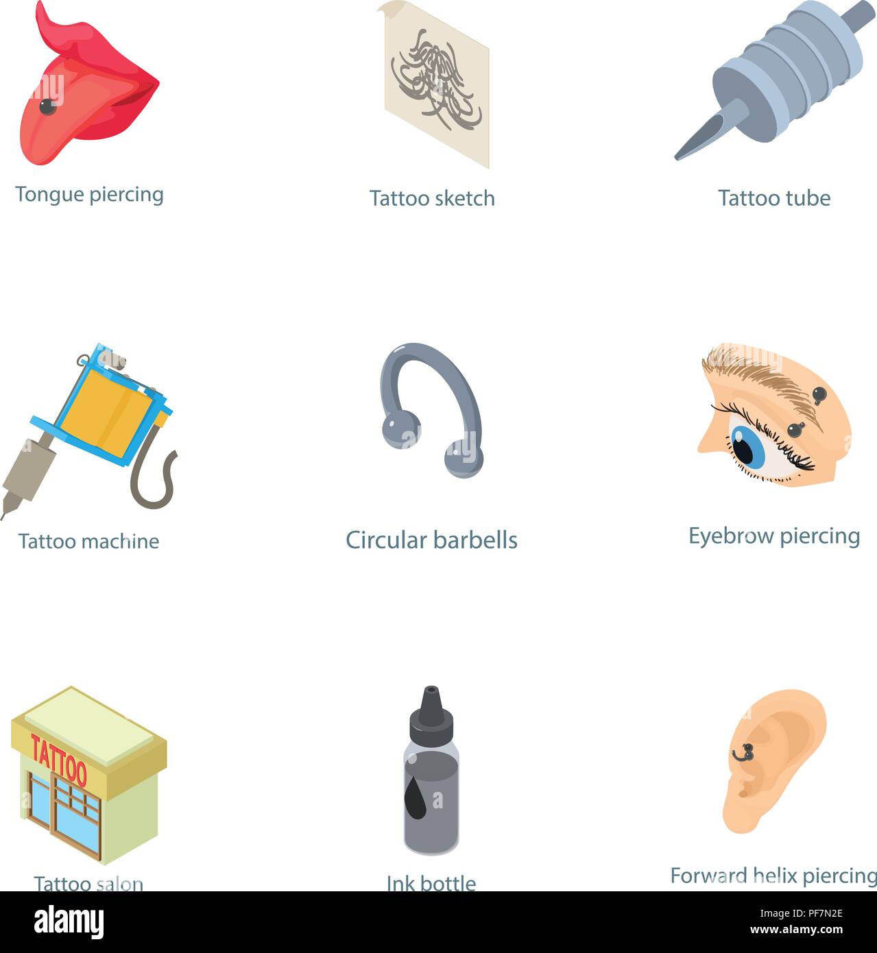 Outward appearance icons set, isometric style Stock Vector Image & Art ...