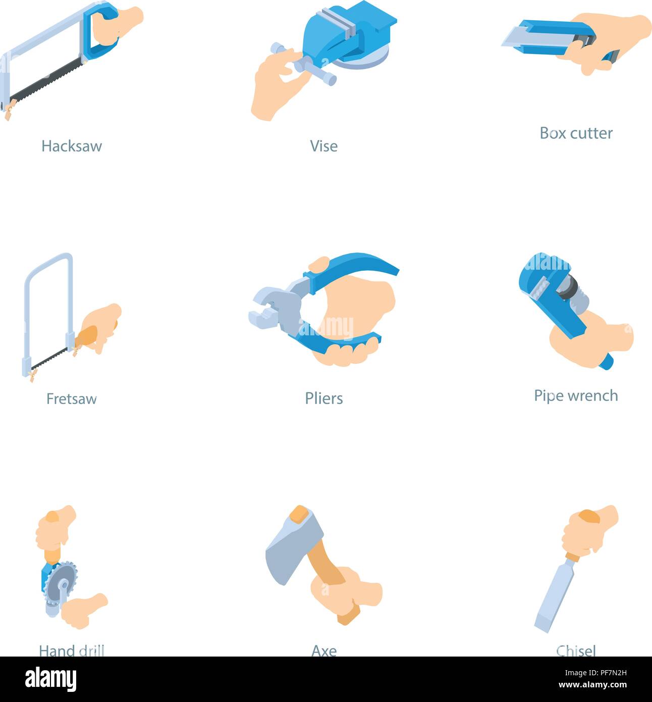 Working instrument icons set, isometric style Stock Vector Image & Art ...