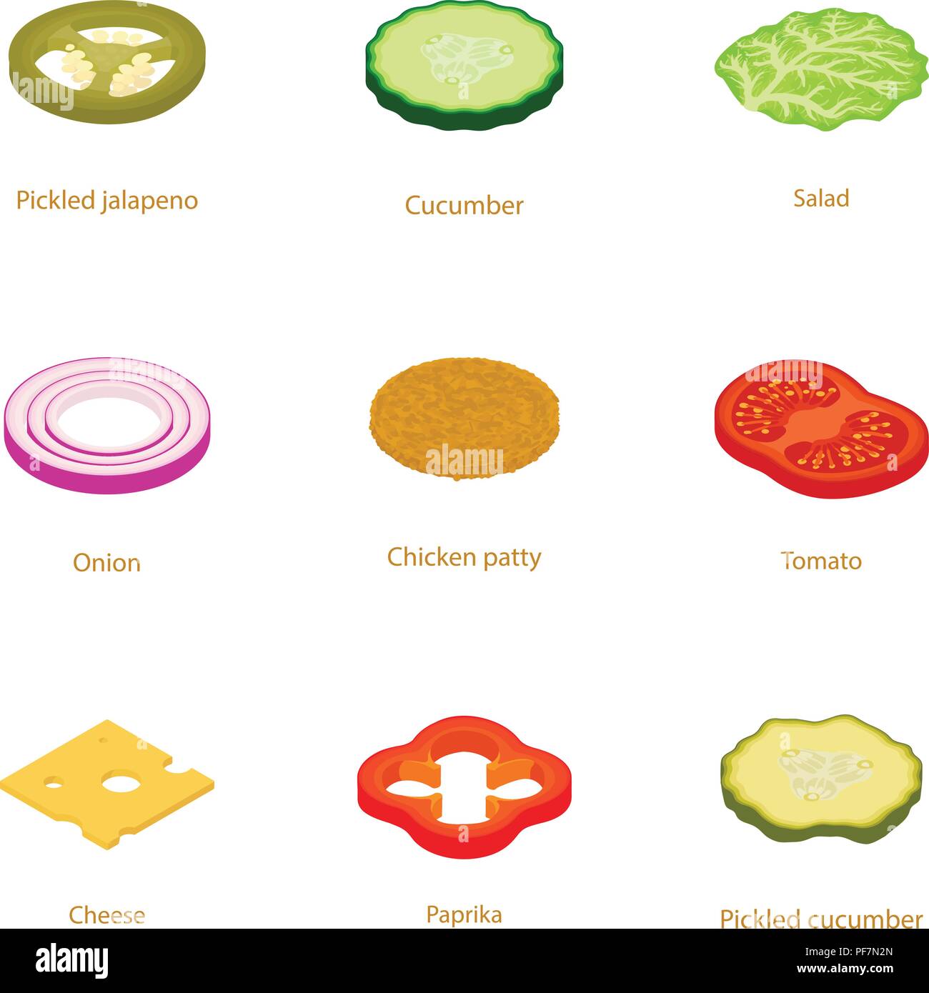 Food ingredient icons set, isometric style Stock Vector Image & Art - Alamy