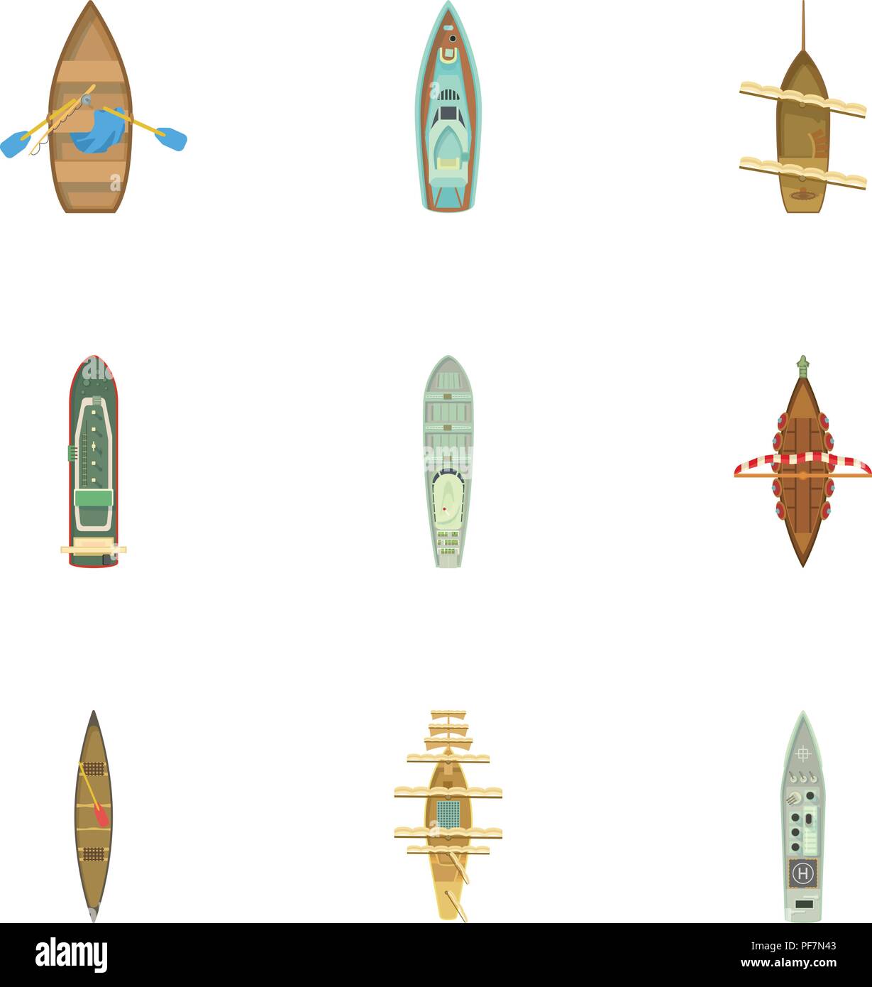 Passenger boat icons set, cartoon style Stock Vector Image & Art - Alamy