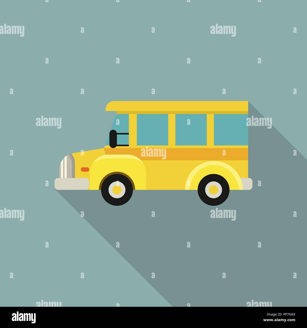 Mini kid school bus icon, flat style Stock Vector Image & Art - Alamy