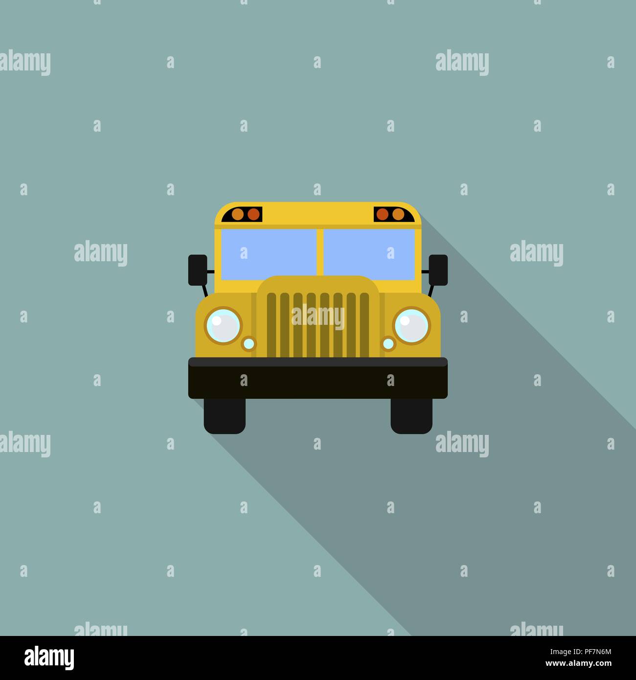 Front of school bus icon, flat style Stock Vector Image & Art - Alamy