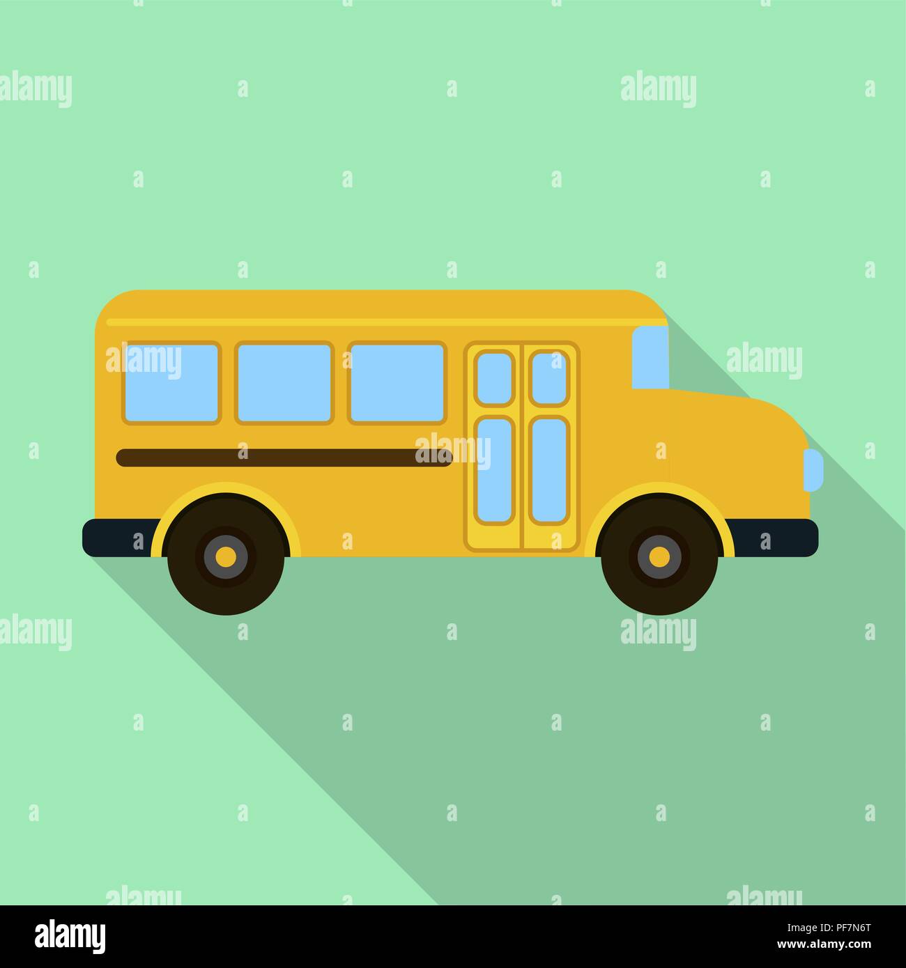 Orange kid school bus icon, flat style Stock Vector Image & Art - Alamy