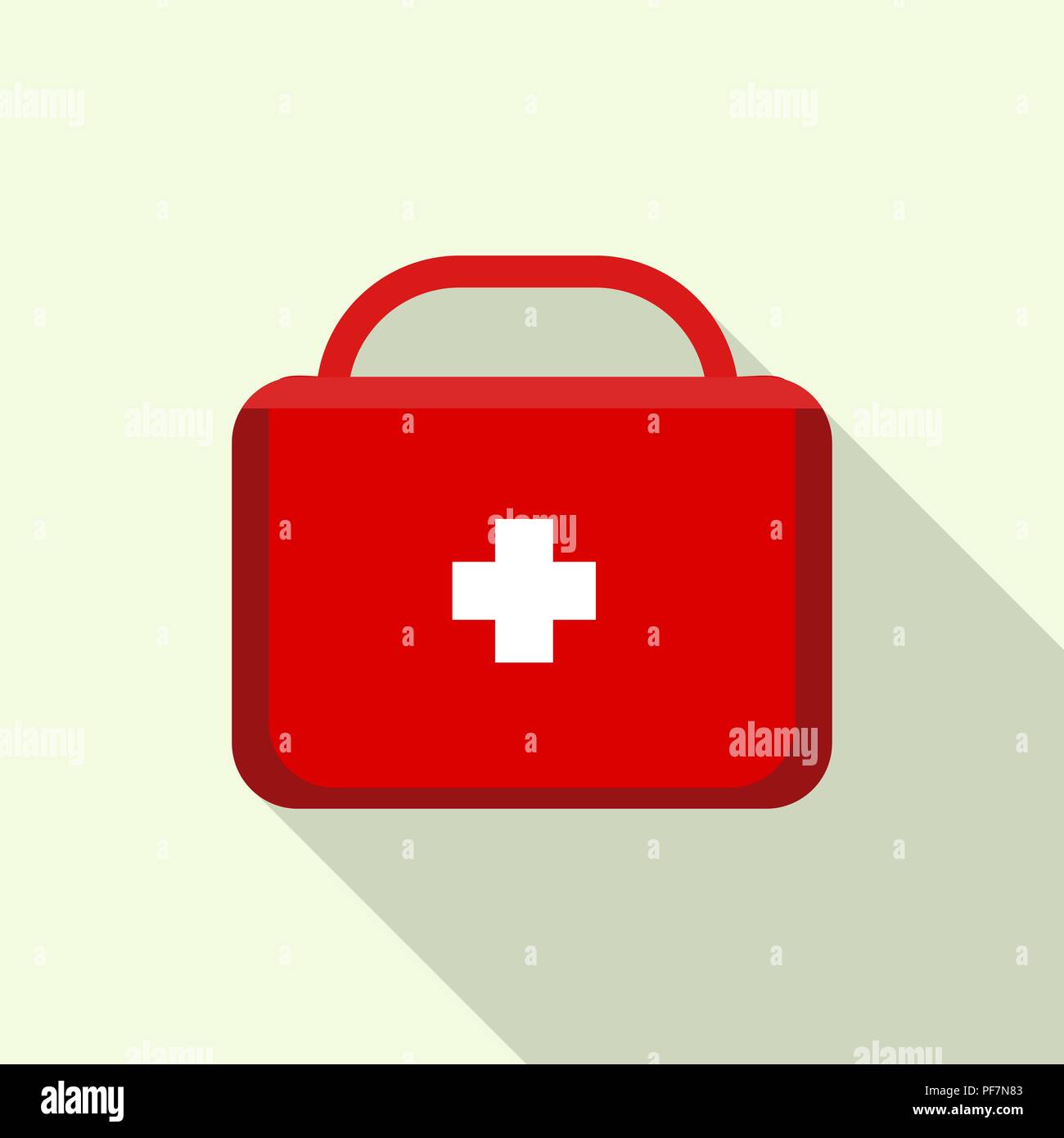 Red first aid kit icon, flat style Stock Vector Image & Art - Alamy