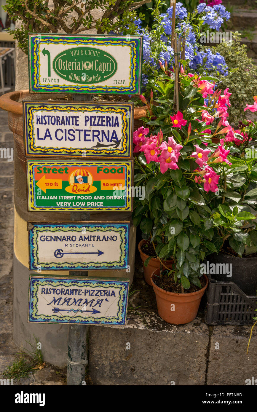 A set of beautifully designed restaurant signs, uniquely Italian stle ...