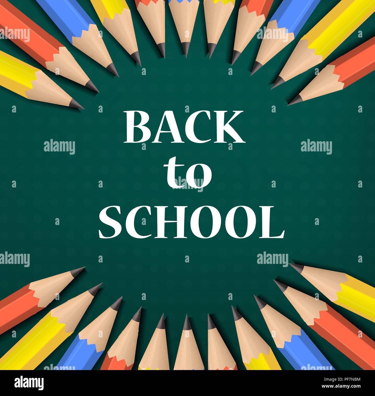 Color back to school concept background, realistic style Stock Vector ...