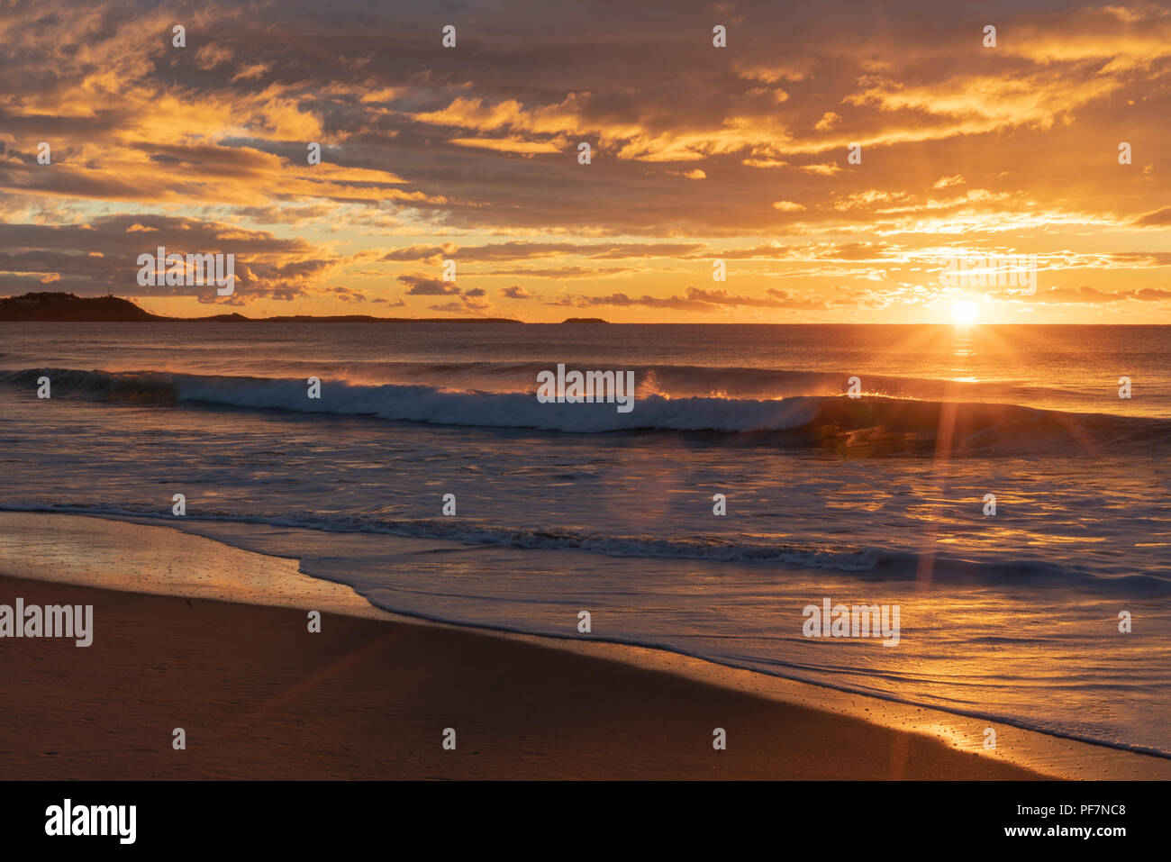 Golden sunrise over Windang Beach Stock Photo - Alamy