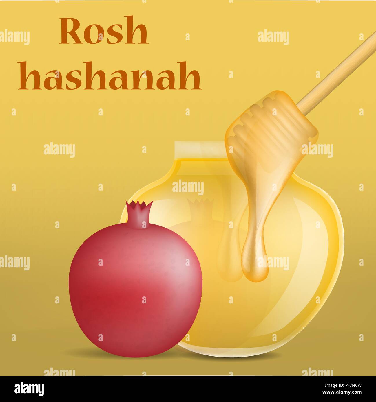 Rosh hashanah holiday jewish concept background, realistic style Stock ...