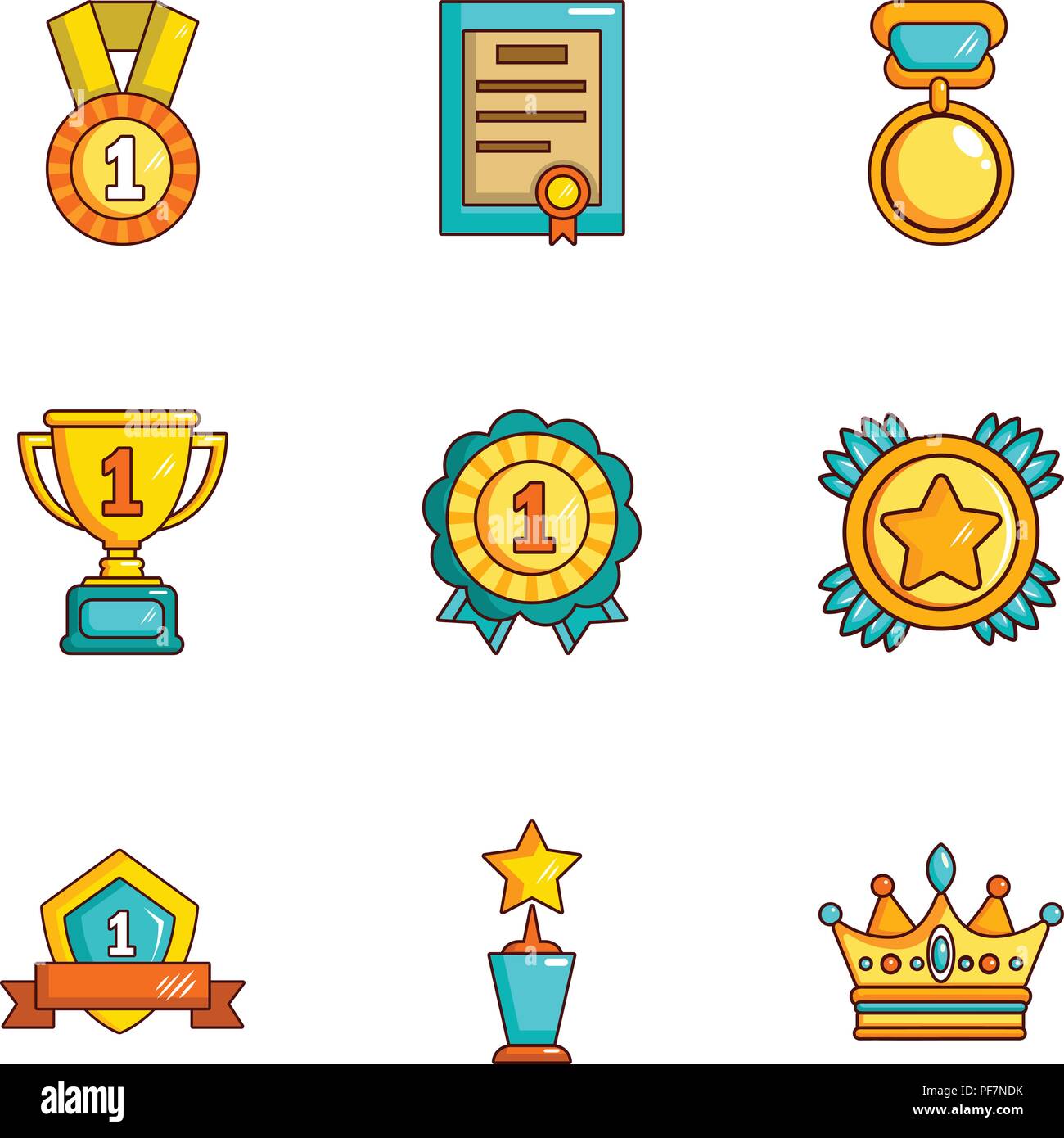 Offering of prize icons set, cartoon style Stock Vector Image & Art - Alamy