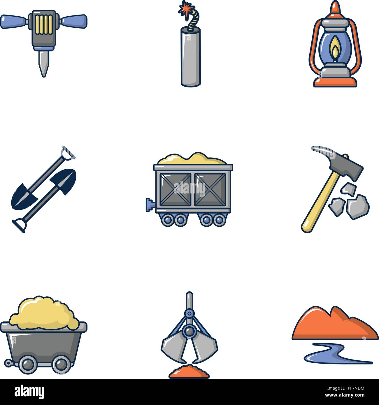 Ore mining icons set, cartoon style Stock Vector Image & Art - Alamy