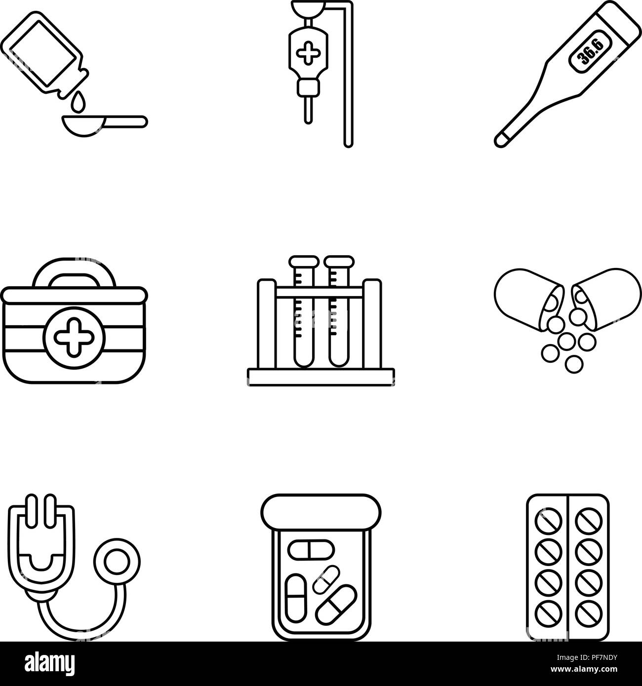 Intoxication icons set, outline style Stock Vector Image & Art - Alamy