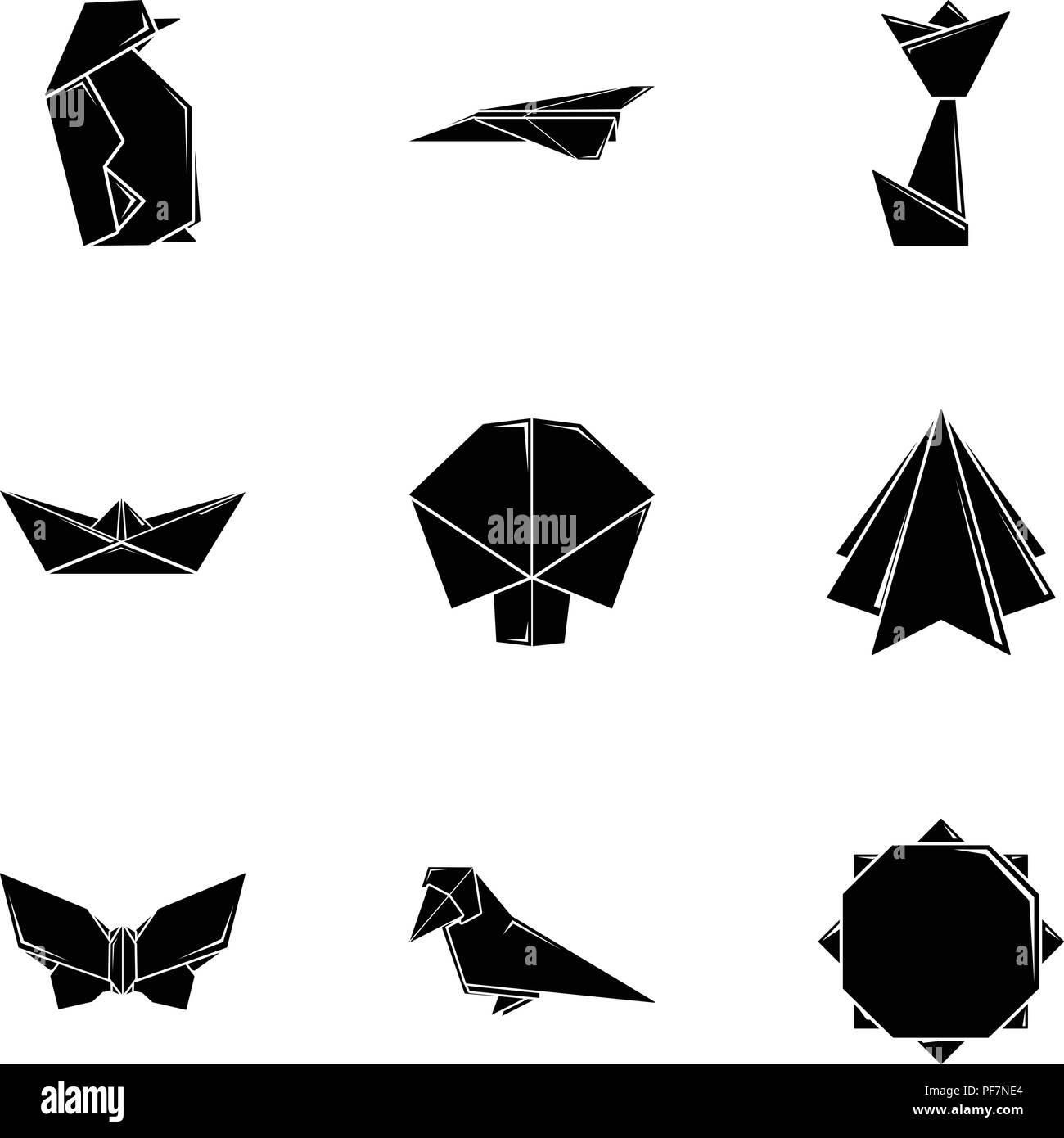 Flap paper icons set, simple style Stock Vector Image & Art - Alamy