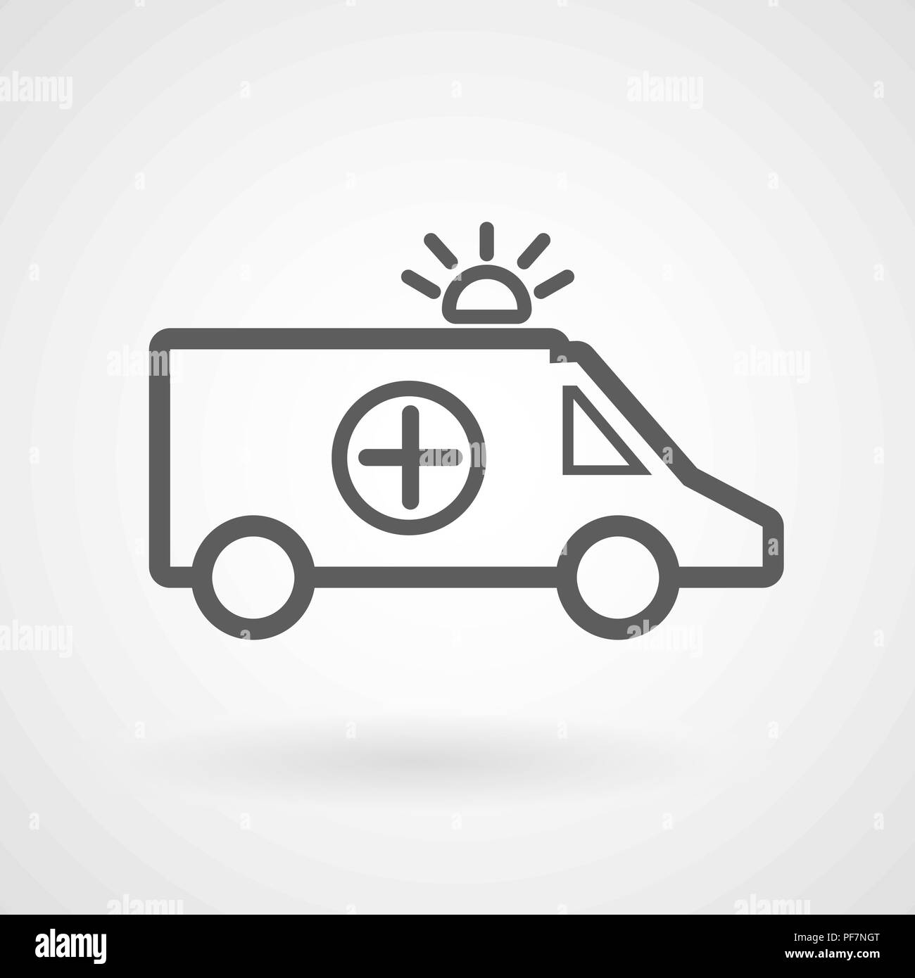 Ambulance line icon on white background, vector Stock Vector Image ...