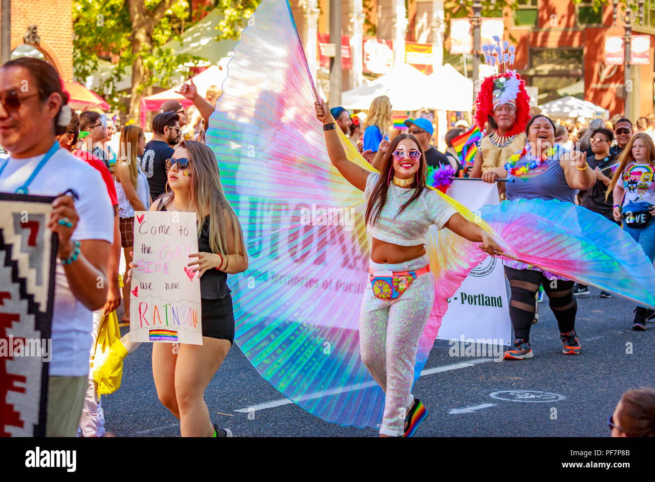 Portland, Oregon, USA - June 17, 2018: Portland's 2018 Pride Parade ...